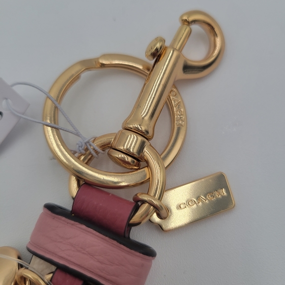 Coach | Accessories | Nwt Coach Trigger Snap Bag Charm Stripe Heart Key ...